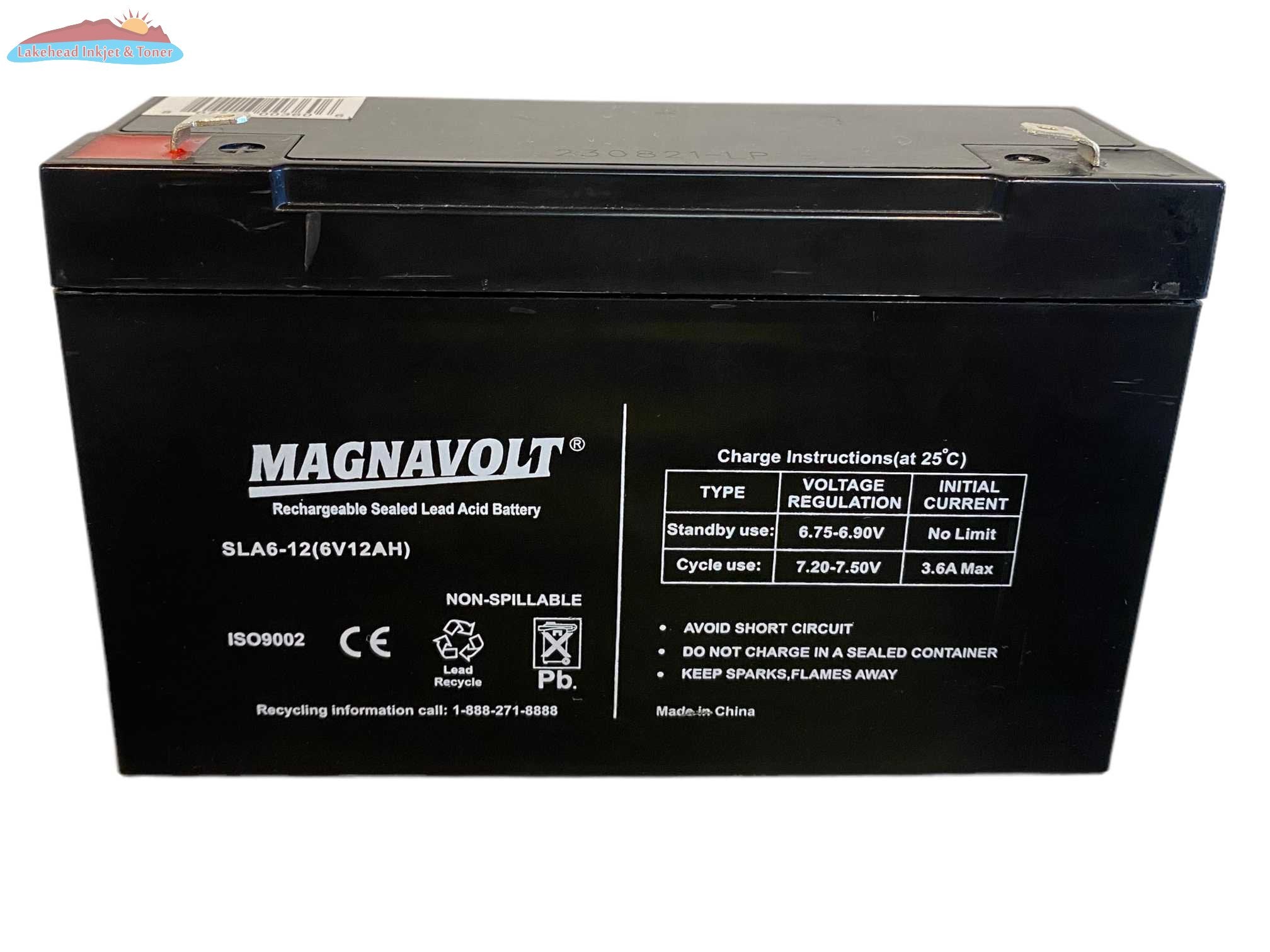 Magnavolt 6V/12AH Sealed Lead Acid Battery - Lakehead Inkjet & Toner ...