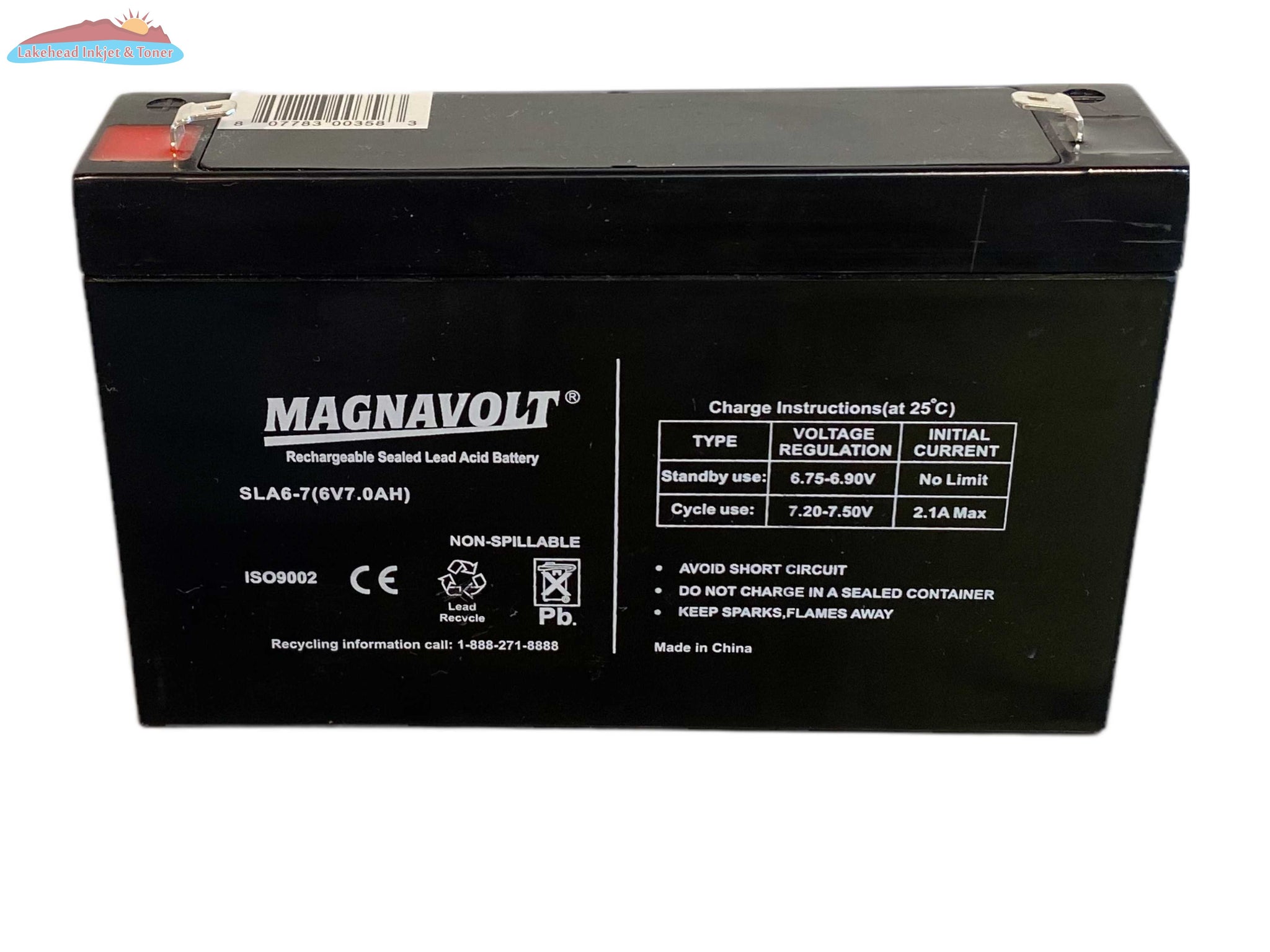 Magnavolt 6V/7AH Sealed Lead Acid Battery - Lakehead Inkjet & Toner ...
